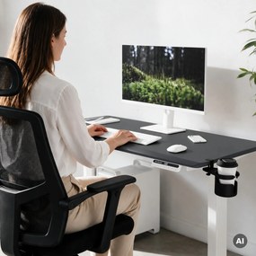 Elektrický stůl s nastavitelnou výškou ergonomický bílo-antracitový,1400x700 mm: ARIA