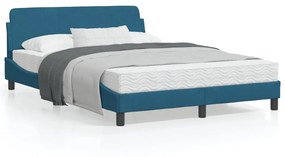 Rám postele s čelem modrý 140 x 200 cm samet