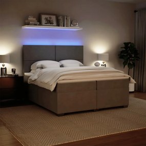Box spring postel s matrací světle šedá 200x200 cm samet 3293296