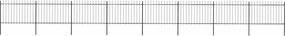 vidaXL Zahradní plot s kopím nahoře ocelový 1339 x 120 cm [277627] Barva: Černá