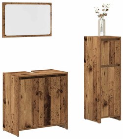 3dílná koupelnová sestava old wood kompozitní dřevo 3328563