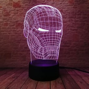 3D LED Lampička Iron Man maska
