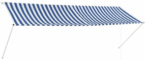 Zatahovací markýza 350x150 cm Dekorhome Bílá / modrá