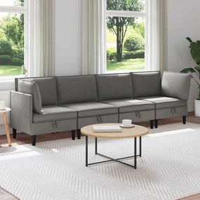 Sada nábytku do obývacího pokoje 4 ks Tmavě šedá Textil 3413804