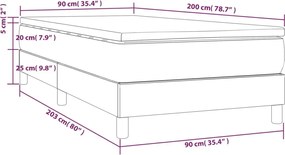 vidaXL Box spring postel s matrací 90x200 cm umělá kůže [3144239] Barva: Hnědá
