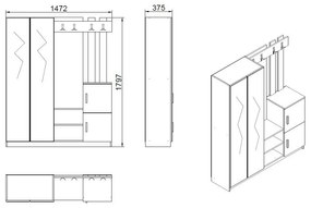 Předsíňová sestava Dany Atlantic Pine and Anthracite