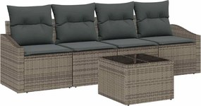 Set pohovek 5 ks Šedá polyratan 3346589