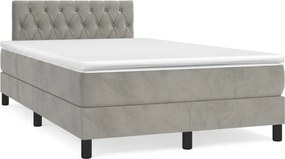 Box spring postel s matrací světle šedá 120 x 200 cm samet 3141473
