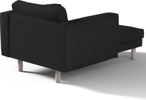 Potah na IKEA Norsborg šezlong s loketními opěrkami barva černá látka pletený vzor