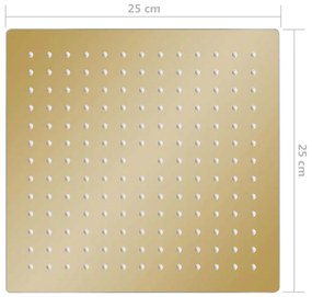 Marketos Dešťová sprchová hlavice nerezová ocel 25x25 cm čtvercová zlatá