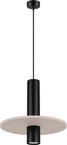 Černé/béžové kovové závěsné svítidlo ø 30 cm Olisa – Sollux