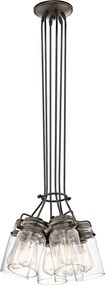 Lustr nad stůl Elstead Brinley 6x E27 retro bronz