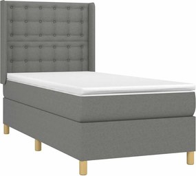 Box spring postel s matrací tmavě šedá 90x200 cm textil 3132282