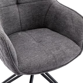 Jídelní a konferenční židle, potah tmavě šedá látka, kovové nohy, černý mat - HC-533 GREY2