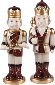 Béžová keramická dekorace Louskáček ChrisMs - 8*8*25 cm