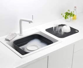 Brabantia SINK SIDE Mísa na mytí nádobí s odkapávačem 37,4x34,4x16,1 cm - tmavá šedá