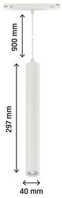 Bílé LED závěsné světlo pro kolejnicový systém Hangit 12W