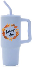 KRÁSNÝ DEN (PODZIM) - světle modrý cestovní termohrnek 900 ml