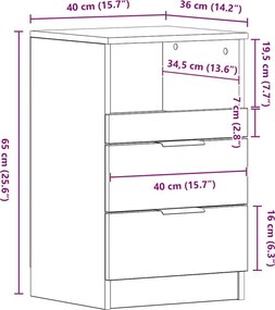 vidaXL Noční stolky 2 ks 40 x 36 x 65 cm kompozitní dřevo [856845] Barva: dub artisan