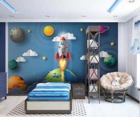 Malvis Dětská tapeta raketa ve vesmíru Vel. (šířka x výška): 216 x 140 cm