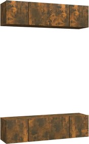 Nástěnné TV skříňky 4 ks kouřový dub 60 x 30 x 30 cm kompozit 3120203