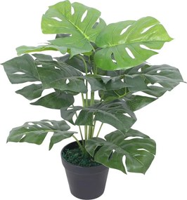 vidaXL Umělá rostlina monstera s květináčem 45 cm [244434] Barva: Zelená