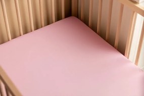 Sensillo Prostěradlo do postýlky Jersey DELUXE 120 x 60 cm Jednobarevná Barva: Růžová