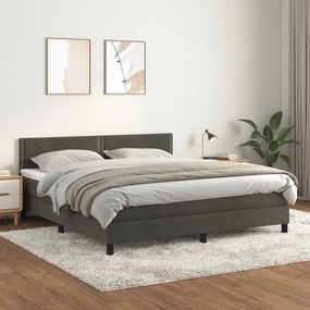 Box spring postel s matrací tmavě šedá 160x200 cm samet 3141252
