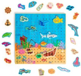 Bigjigs Toys Provlékací deska moře / od 3 let