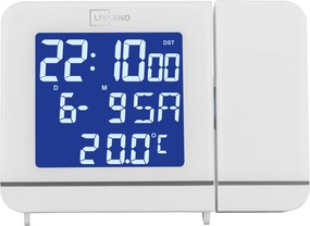 Livarno® Rádiobudík s projekcí času (bílá)