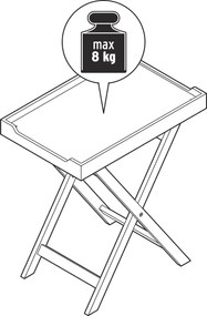 Tchibo - Odkládací stolek s polycementovým podnosem - barva: šedá