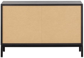 Hoorns Černá borovicová komoda Inara I. 81 x 35 cm s kovovou podnoží