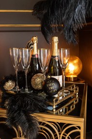 Sklenička na sekt se zlatým okrajem - 6,5*6,5*25 cm