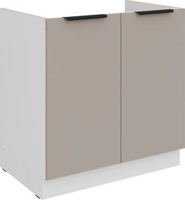 ARIA lb | dolní skříňka 80 ZL 2F dřezová | 80 cm | ANTI FINGERPRINT povrch | bílá/béžová
