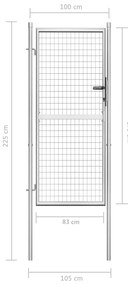 vidaXL Marketos Zahradní branka pozinkovaná ocel 100 x 175 cm stříbrná