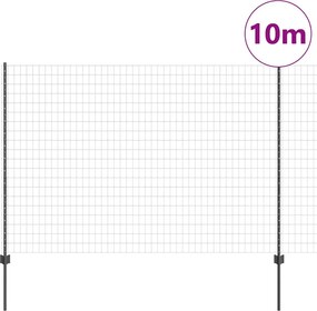 Euro plot s pilotem 10 x 1,5 m Ocel potažená PVC Šedá Síťovina 3336068