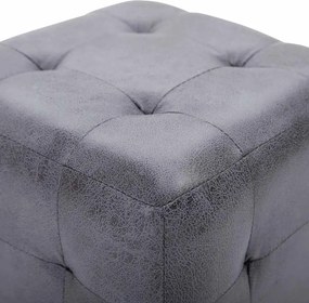 Taburety 2 ks šedé 30 x 30 x 30 cm umělá broušená kůže 278383