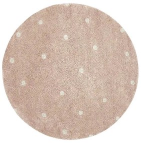 Pratelný koberec dots ø 140 cm růžová MUZZA