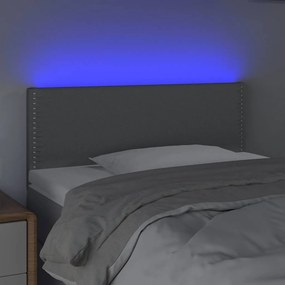 Čelo postele s LED světle šedé 90x5x78/88 cm textil 3121454