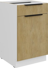 CREMONA bc | dolní skříňka 50 D 1F 1S policová se zásuvkou | 50 cm | PREMIUM BOX | bílá/cremona