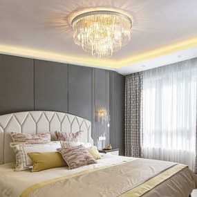 Toolight - Křišťálová stropní svítilna 7xE14 40W Glamour APP780-7C, chromová, OSW-05032