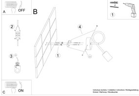 Sollux SL.1454 - Nástěnná lampa LEVAR 1xE27/15W/230V černá