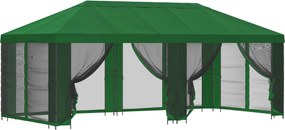 Zahradní altán se stěnami 6 x 3 m Zelená Polyester a ocel 3376023