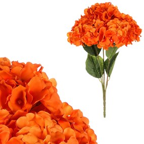 Hortenzie, barva: oranžová. Květina umělá - KN6149-ORA
