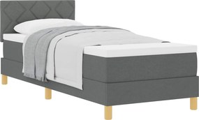 Postel s boxspringem s polštářem Tmavě šedá 80 x 200 cm textil 3338952