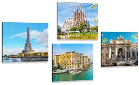 Set obrazů historické památky v nádherných barvách Varianta: 4x 60x60