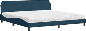 Postel s matrací Dover modrá 200 x 200 cm samet 3208475
