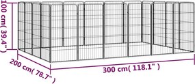 20panelová ohrádka pro psy černá 50 x 100 cm práškovaná ocel 3115961