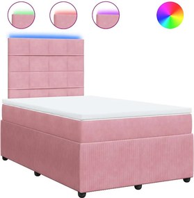 Box spring postel s matrací růžová 120x190 cm samet 3294591