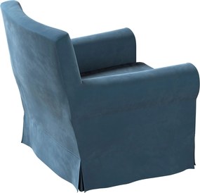 Potah na křeslo IKEA Ektorp Jennylund barva modrá látka lesklé, sametová